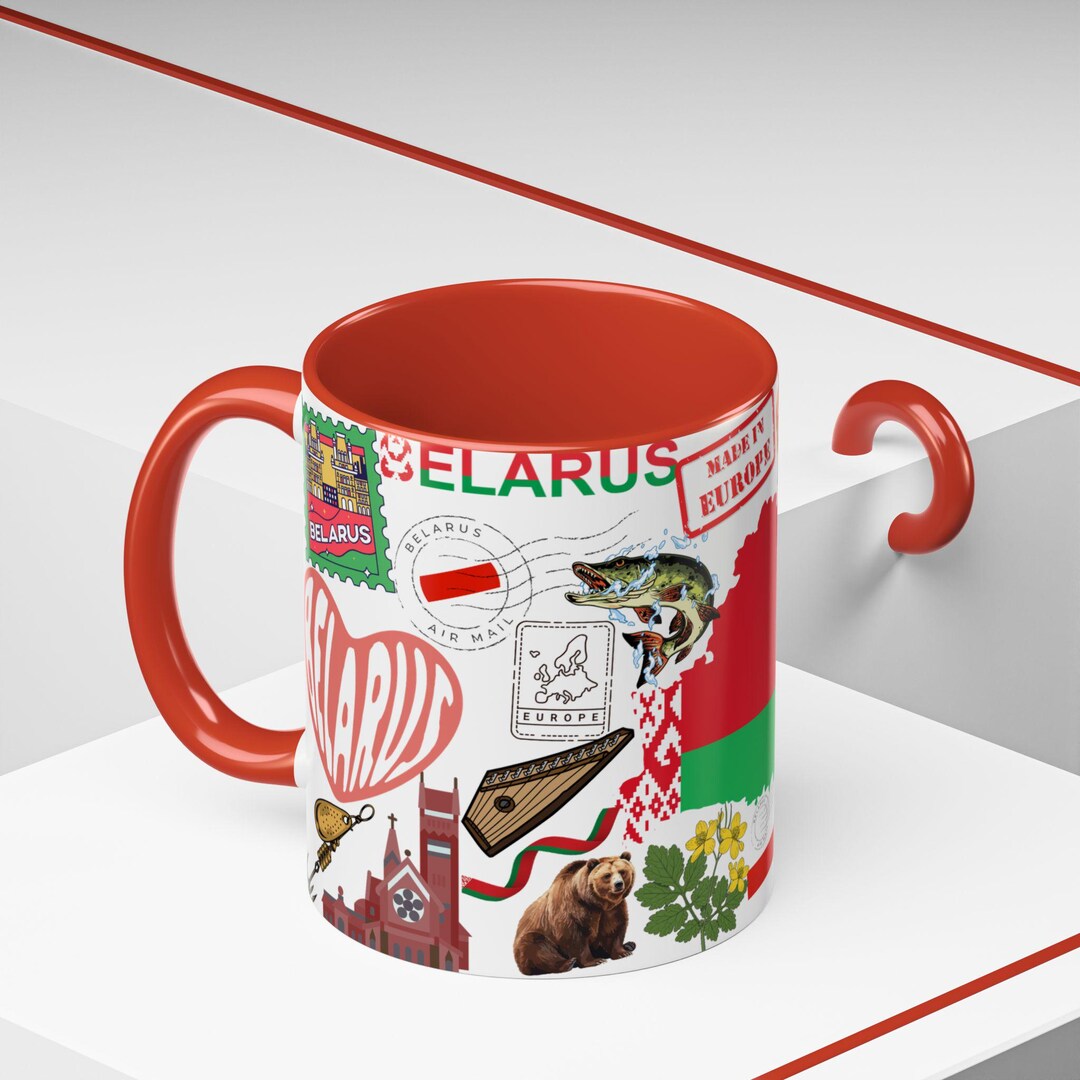 Belarus Map Coffee Mug, Belarusian Flag Accent Mug, Coffee Lovers Gift ...