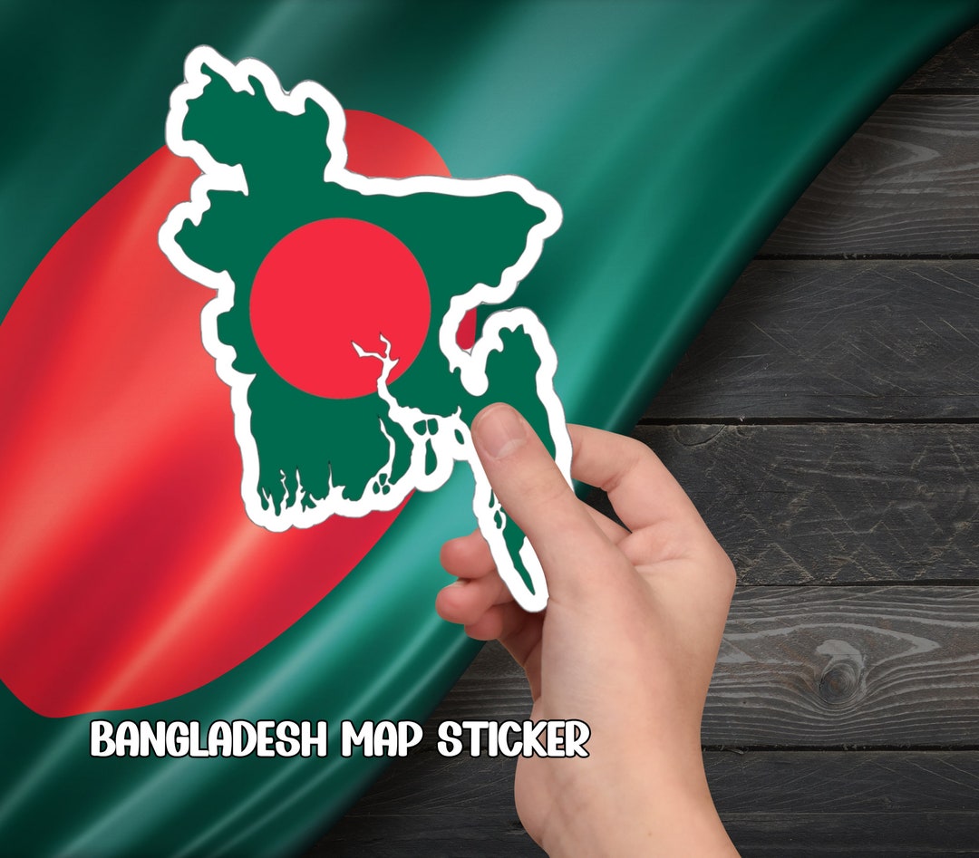 Colorful Bangladesh Map Sticker: Glossy Vinyl Souvenir Decal - Etsy