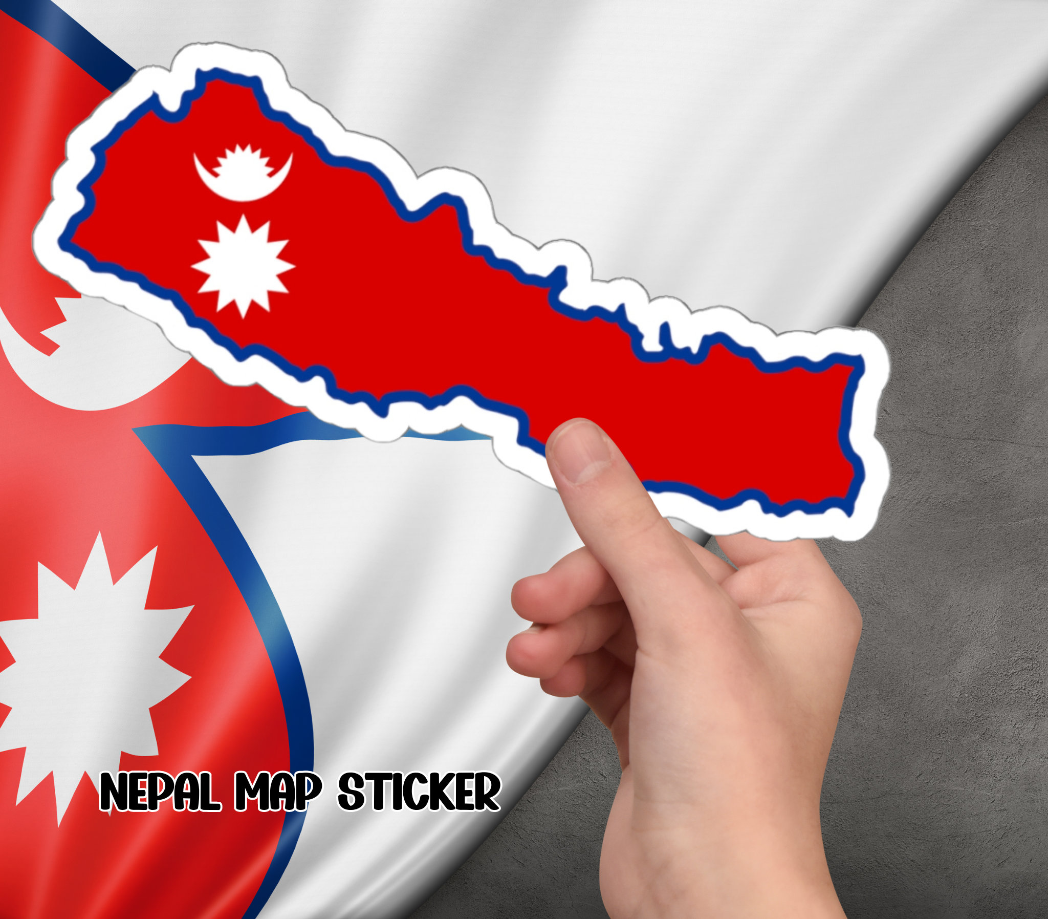 Unique Nepal Map Decal, Adventure Lover's Travel Accessory, Colorful ...