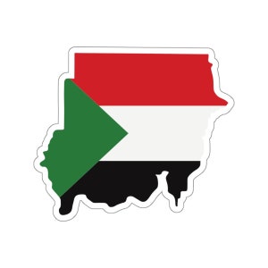 Sudan Map Vinyl Sticker, Unique African Travel Gift, Sudan Map Decal ...