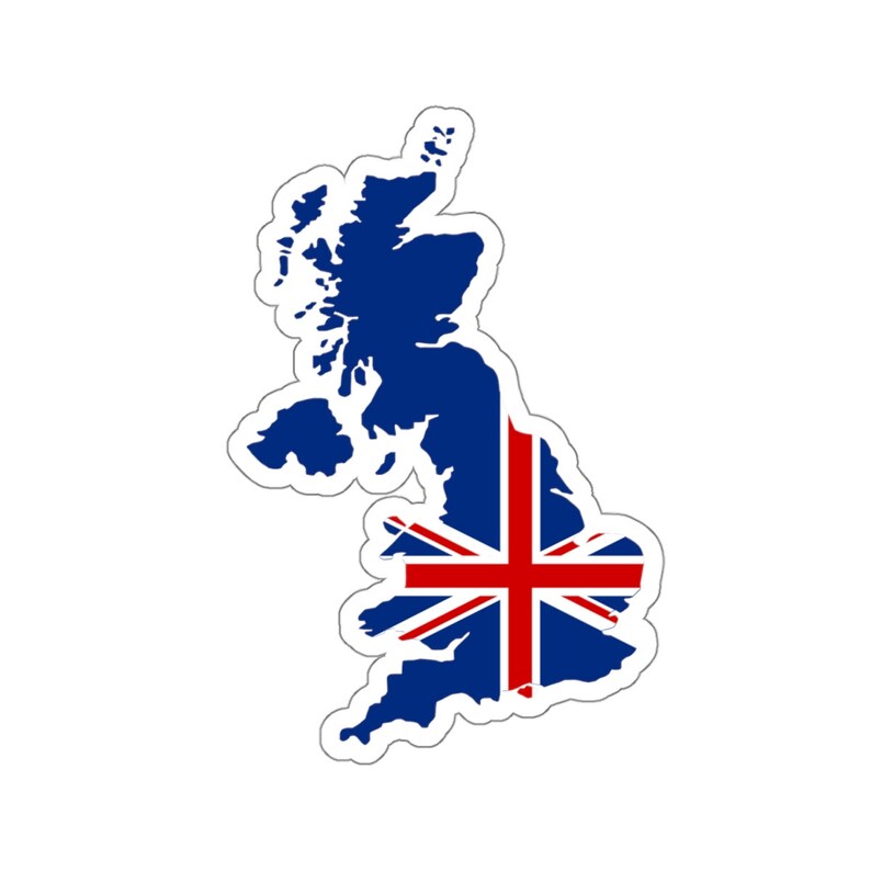 British Inspired United Kingdom Map Laptop Sticker, Travel Lover's Gift ...