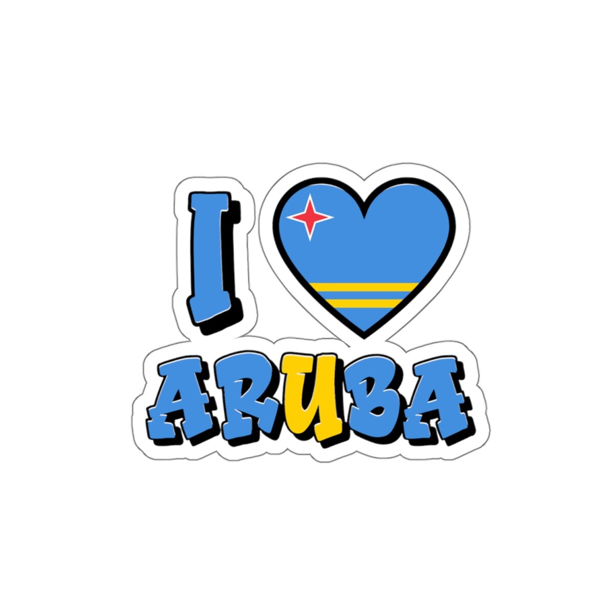 Aruba Love Sticker, Gift for Arubans, Tropical Decor, Unique Gift Idea ...