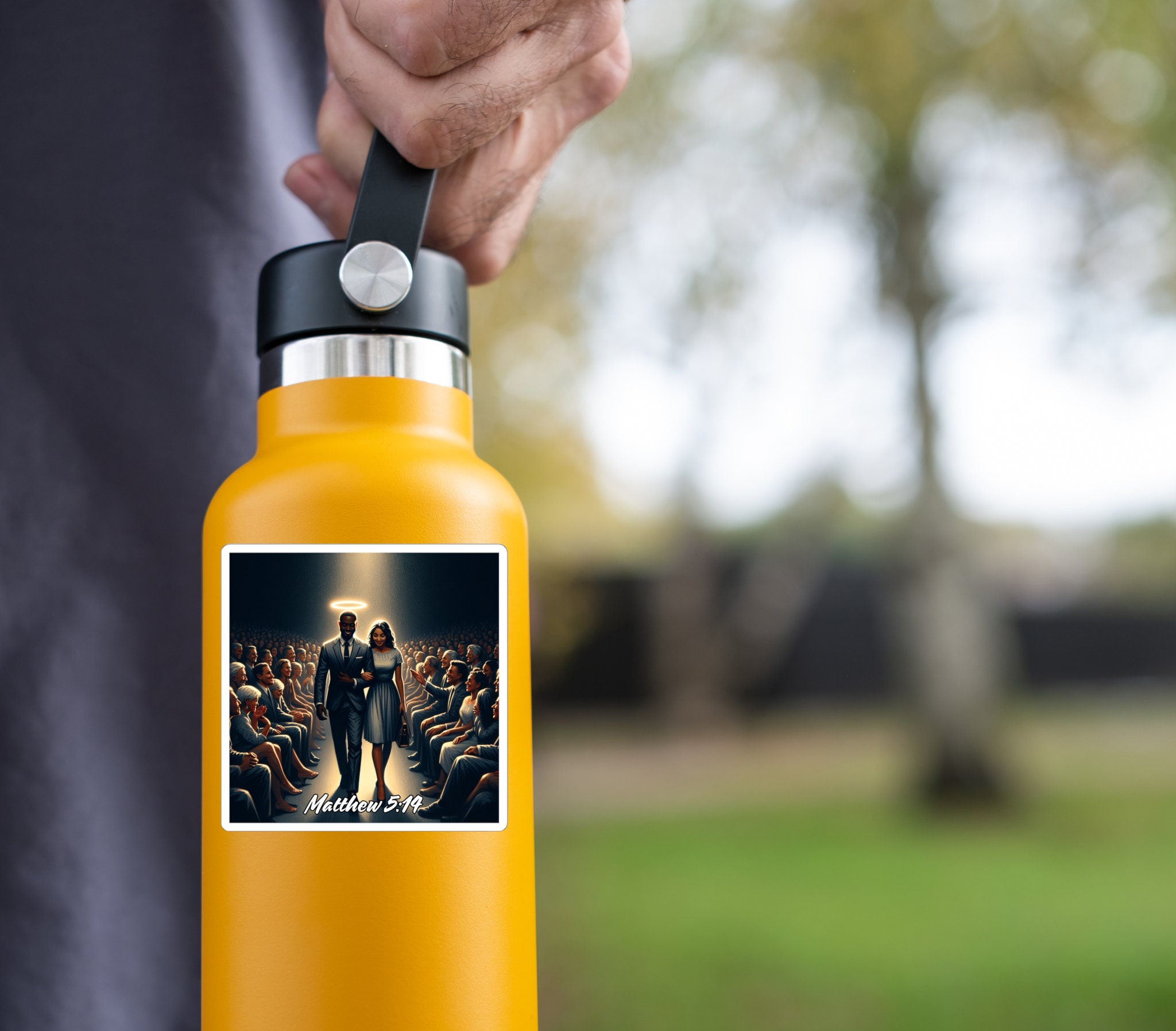 Matthew 5:14 Bible Verse Sticker With Beautiful Illustration, Religious ...