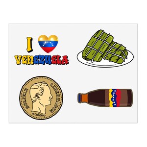 Venezuelan Vibes, Sheet of Stickers Featuring Iconic Imagery ...