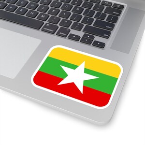Burma National Flag Adhesive Sticker, Vinyl Decor, Patriotic Myanmar ...