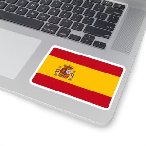 Spain National Flag Vinyl Sticker, European Country Pride Decor, Spain ...