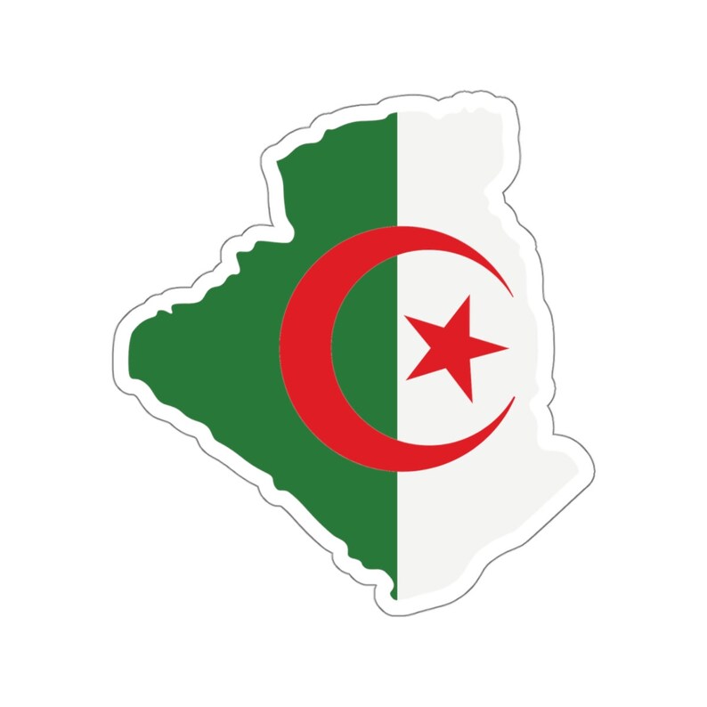 Algeria Map Sticker, Colorful Algeria Map Sticker, Unique Travel ...