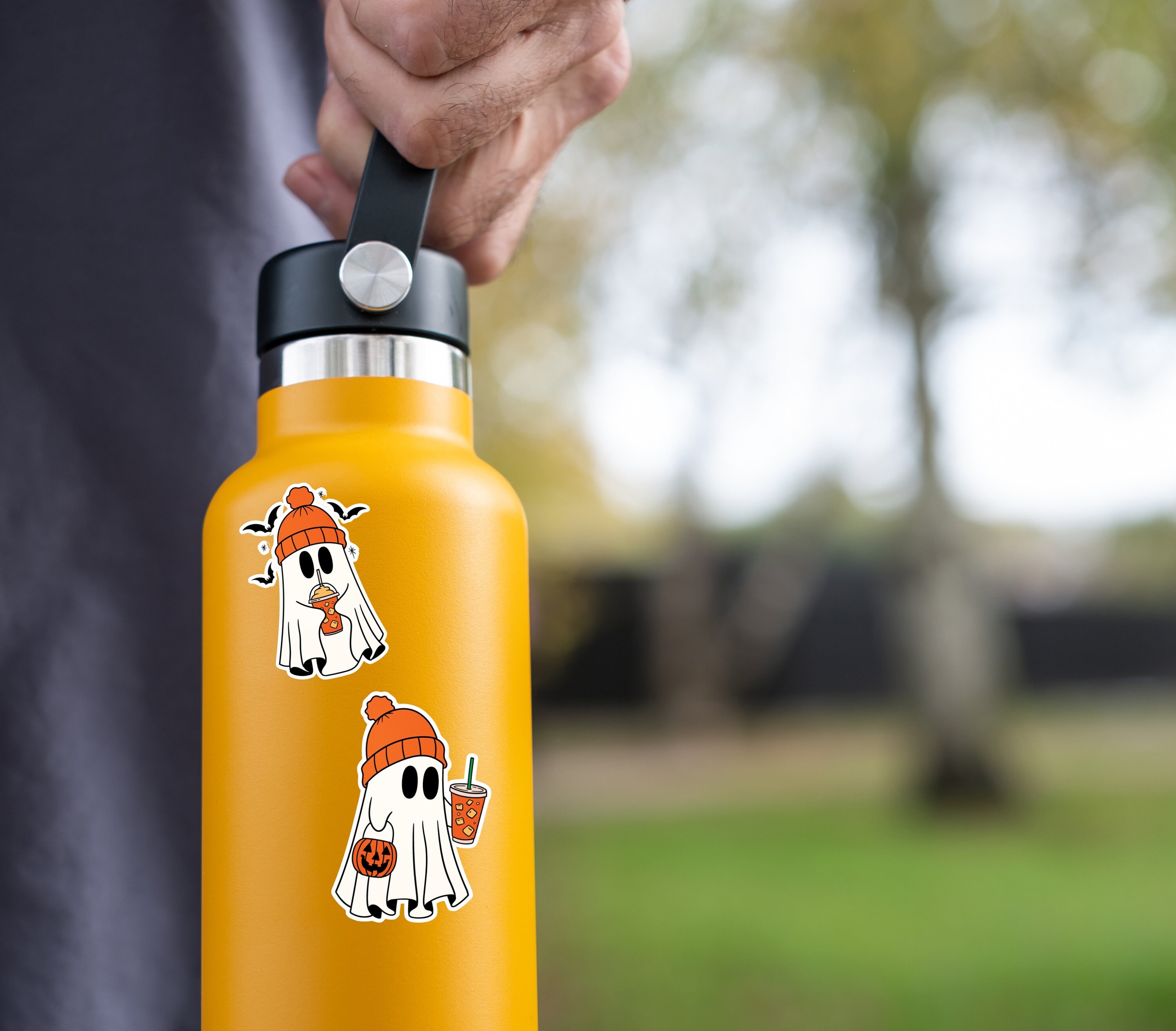 Adorable Halloween Ghost Sticker for Coffee Lovers, Halloween Stickers ...