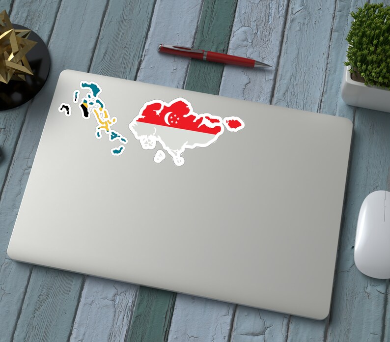 Colorful Singapore Map Vinyl Sticker: Travel Souvenir - Etsy
