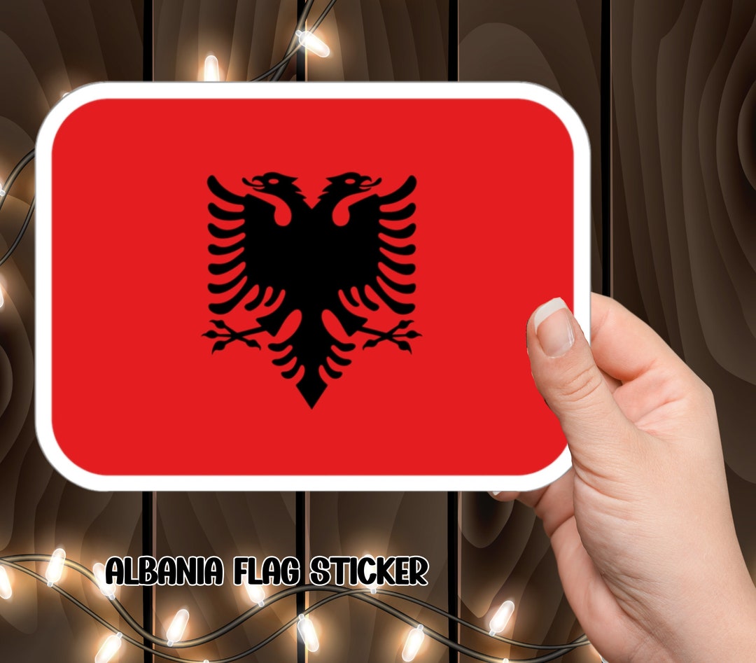 Albanian Flag Sticker, Patriotic Decal for Laptop, Albanian Pride ...
