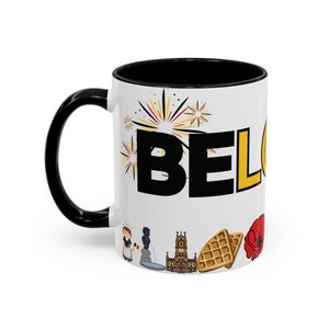 Belgium Inspired Illustrated Mug, Unique Souvenir Gift, Illustrated ...