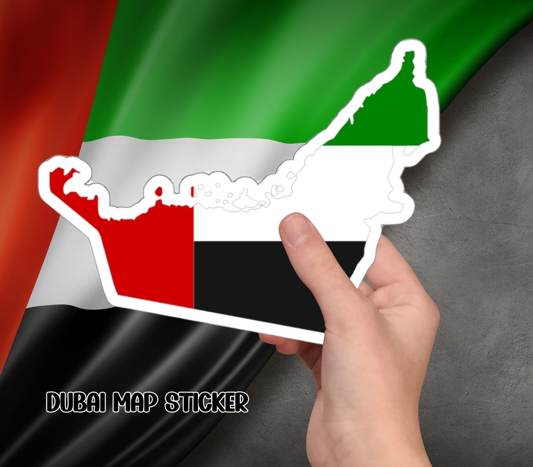 Dubai Map Sticker, Dubai Gift, Dubai Map, Dubai Decor, Gift Sticker ...