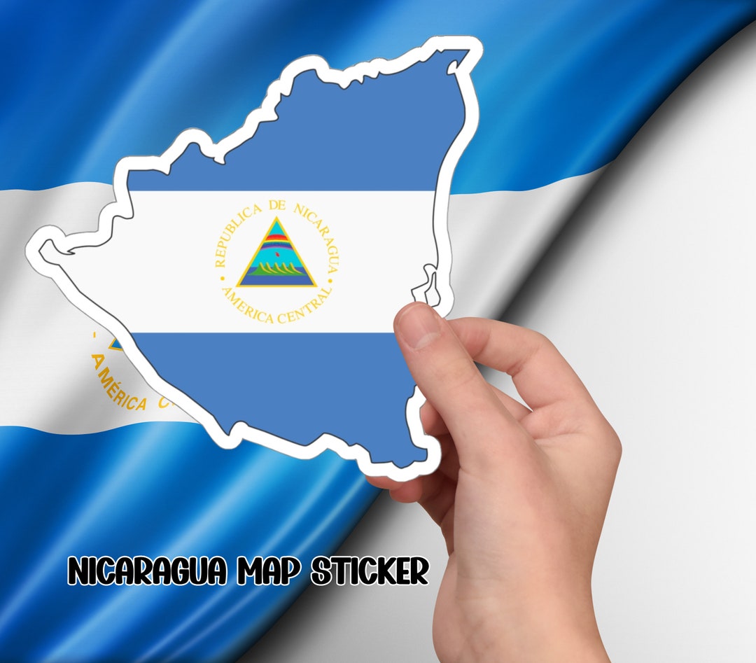 Nicaragua Map Sticker, Gift for Nicaraguans, Map of Nicaragua ...