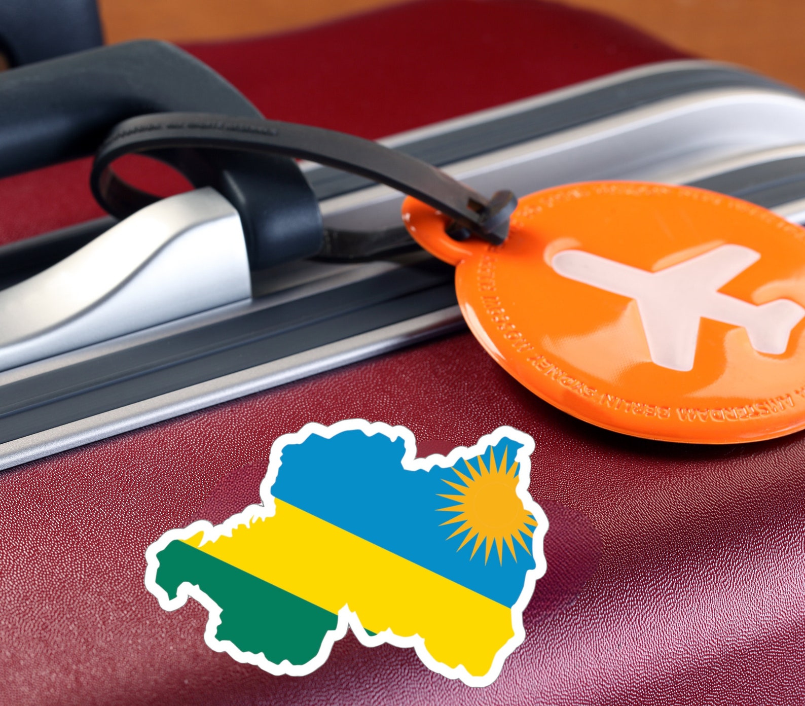 Rwanda Map Sticker, Custom Travel Decal, Colorful Rwanda Map Sticker ...