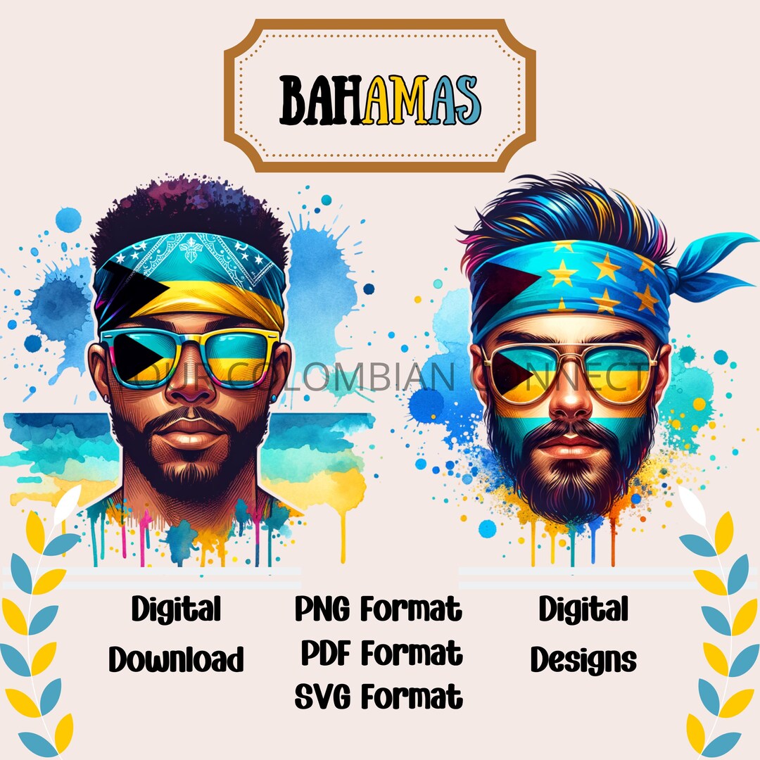 Bahamas Men in SVG, PNG, PDF Format, Bahamas Pride, Digital Clipart ...