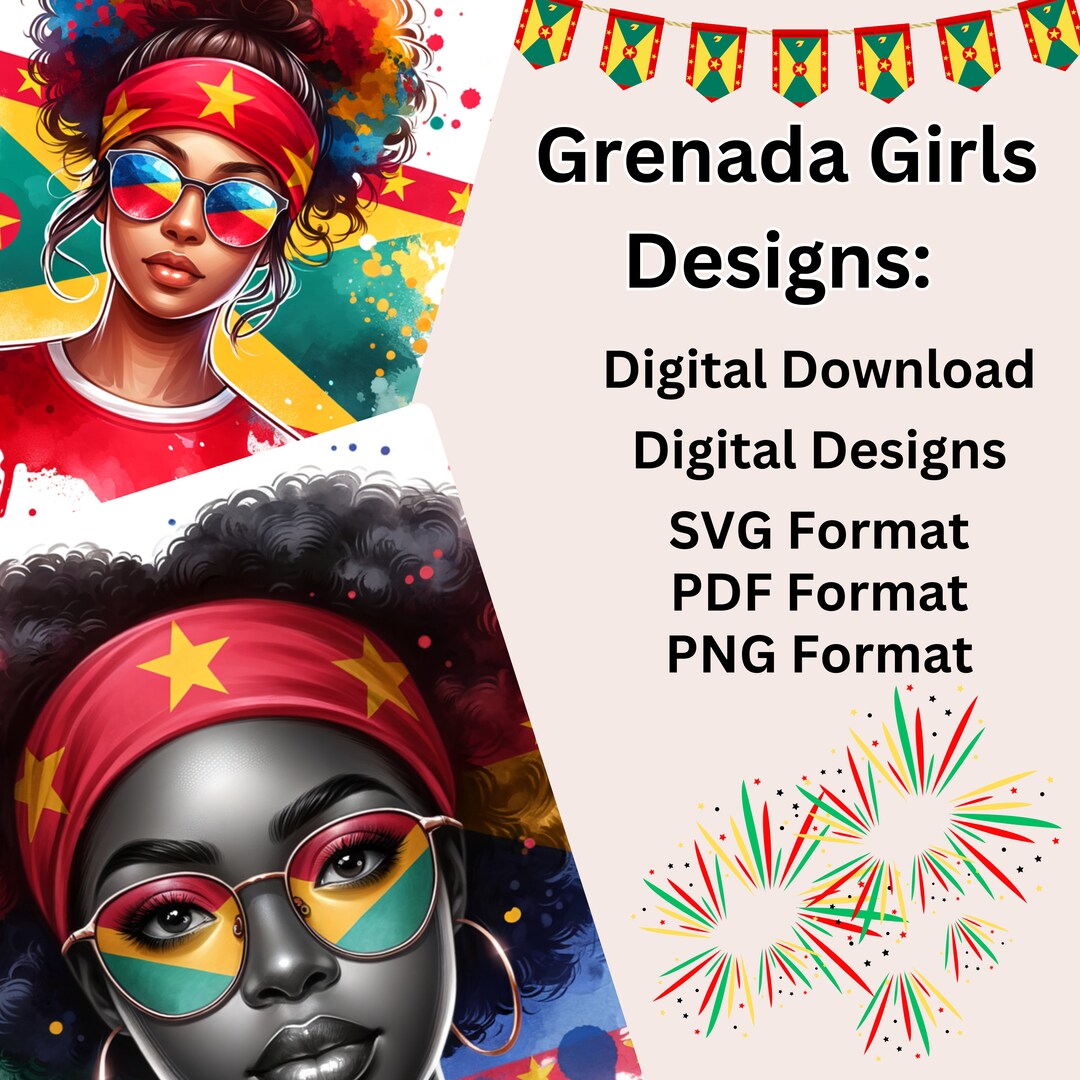 SVG, PNG, PDF Digital Images, Instant Download of Grenada Girls ...