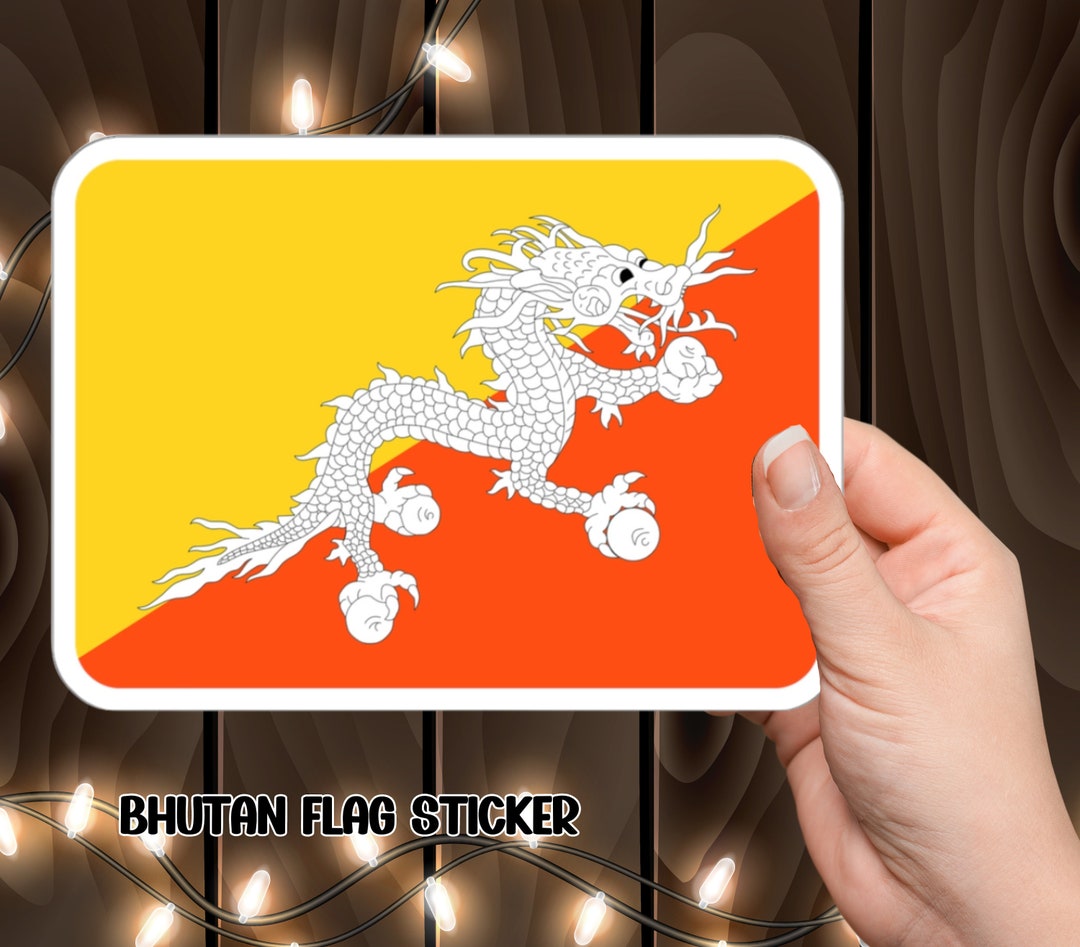 Bhutan Flag Decal, Vinyl Sticker for Travel Enthusiasts, Patriotic ...