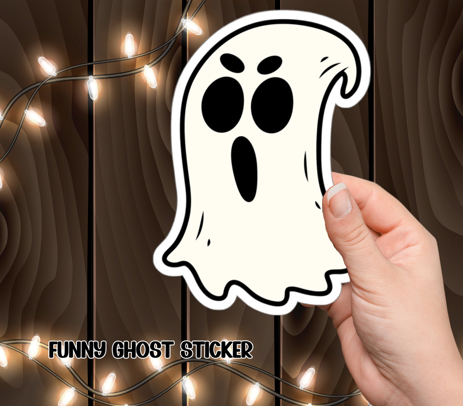 Funny Ghost Sticker for Halloween, Humorous Halloween Haunting, Funny ...