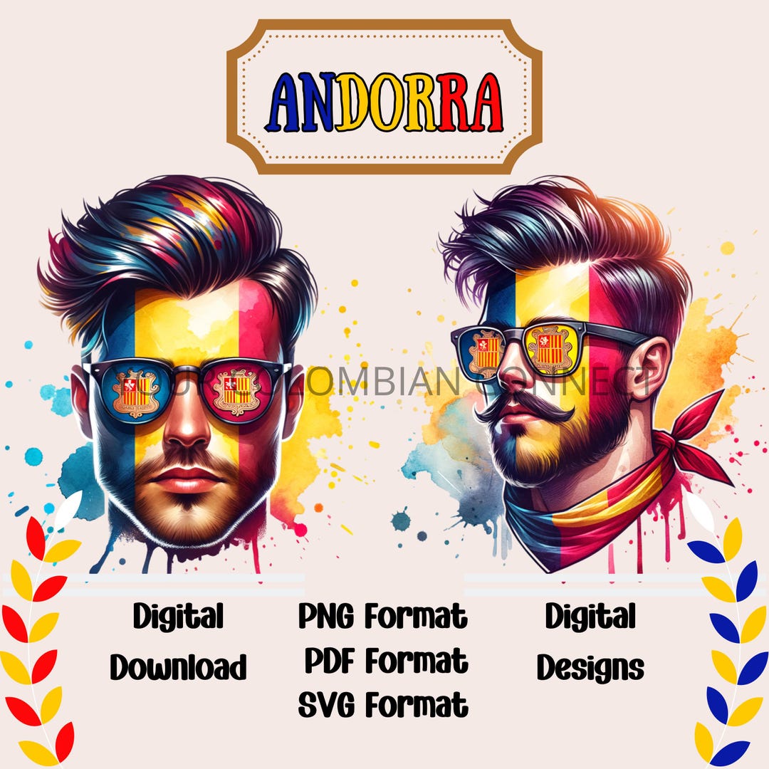 Andorra Men in SVG, PNG, PDF Format, Andorra Pride, Digital Clipart ...