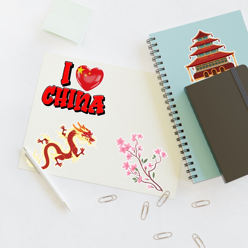 Chinese Inspired Sticker Sheet, Oriental Decorative Stickers, China ...