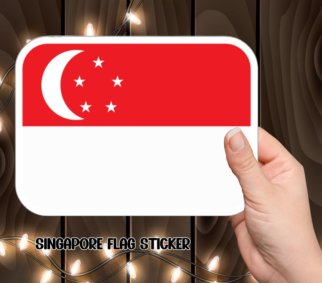 Singapore Flag Decal Perfect for Laptops, Colorful Vinyl Sticker ...
