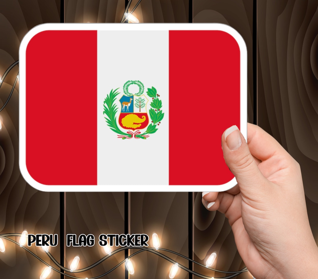 Peru Flag Sticker, Patriotic Vinyl Decal for Car, Laptop, and More ...