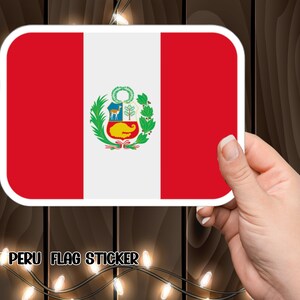 Peru Flag Sticker, Patriotic Vinyl Decal for Car, Laptop, and More ...