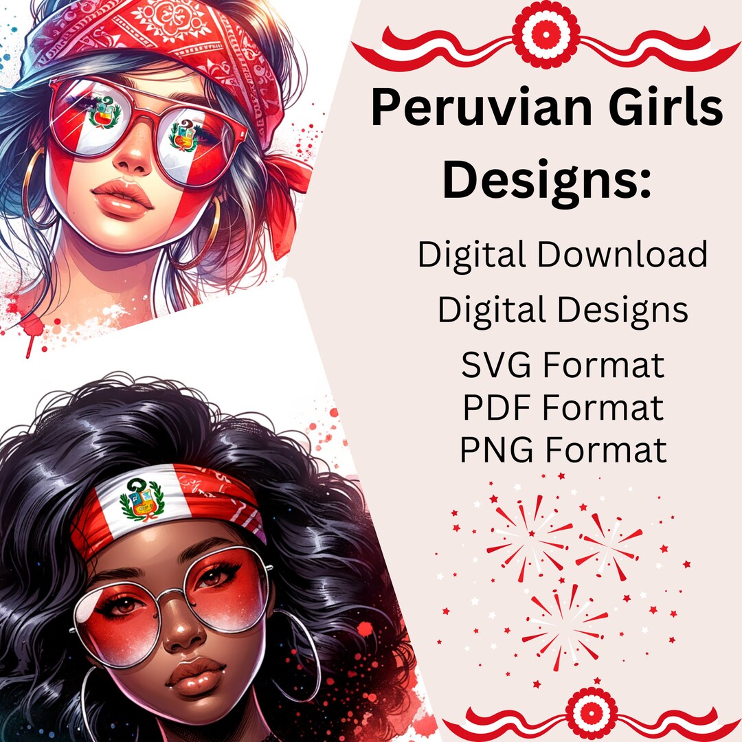Peruvian Girls SVG Art Bundle, Digital Download in Svg, Png, Pdf ...