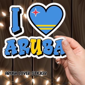Aruba Love Sticker, Gift for Arubans, Tropical Decor, Unique Gift Idea ...
