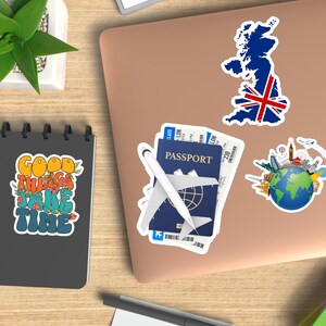 British Inspired United Kingdom Map Laptop Sticker, Travel Lover's Gift ...