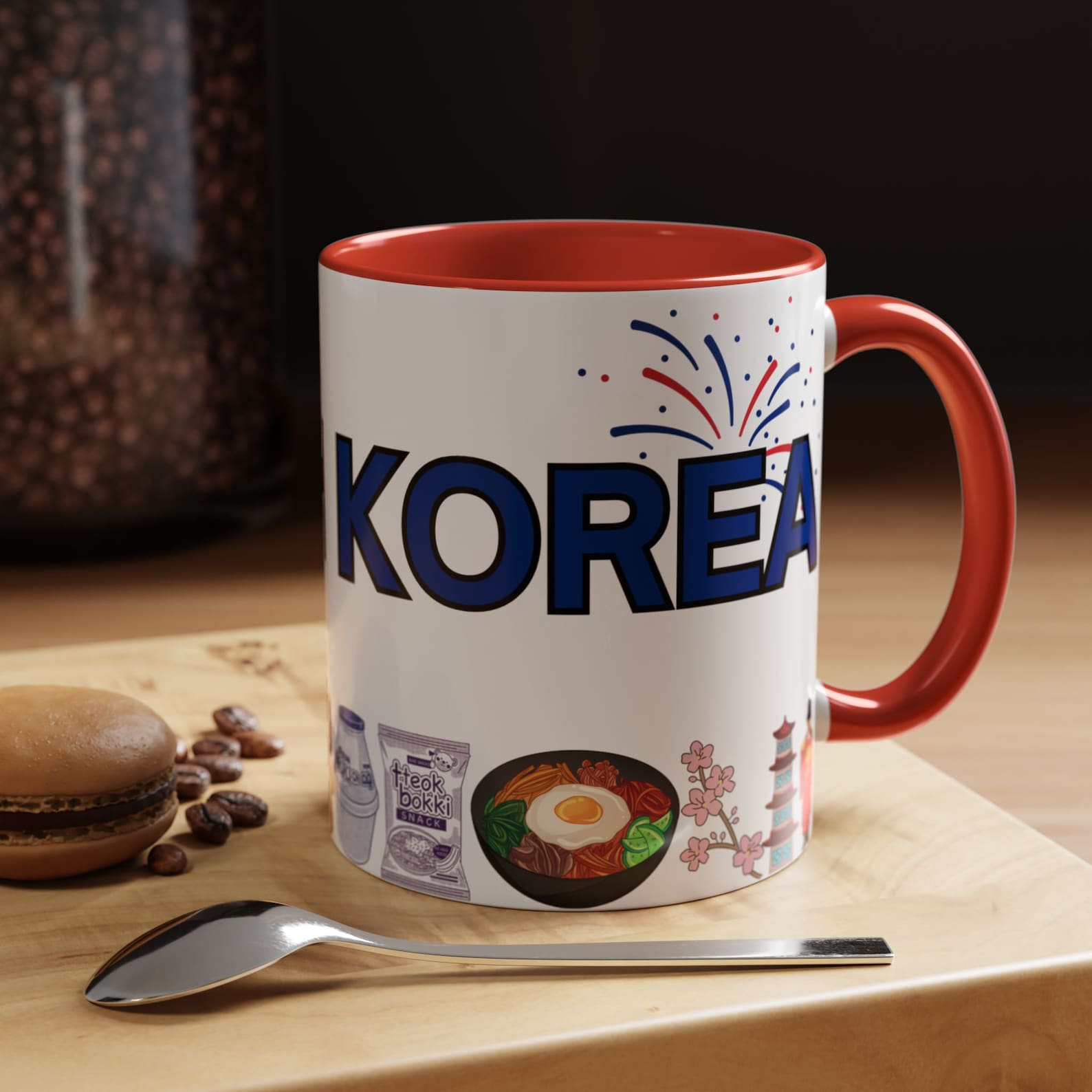 South Korea Illustrated Mug, Unique Country Inspired Design, Explore ...