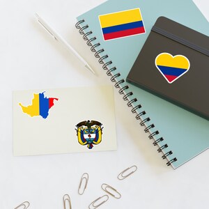 Colombian Flag Inspired Sticker Set of 4, Patriotic Vinyl Decals ...