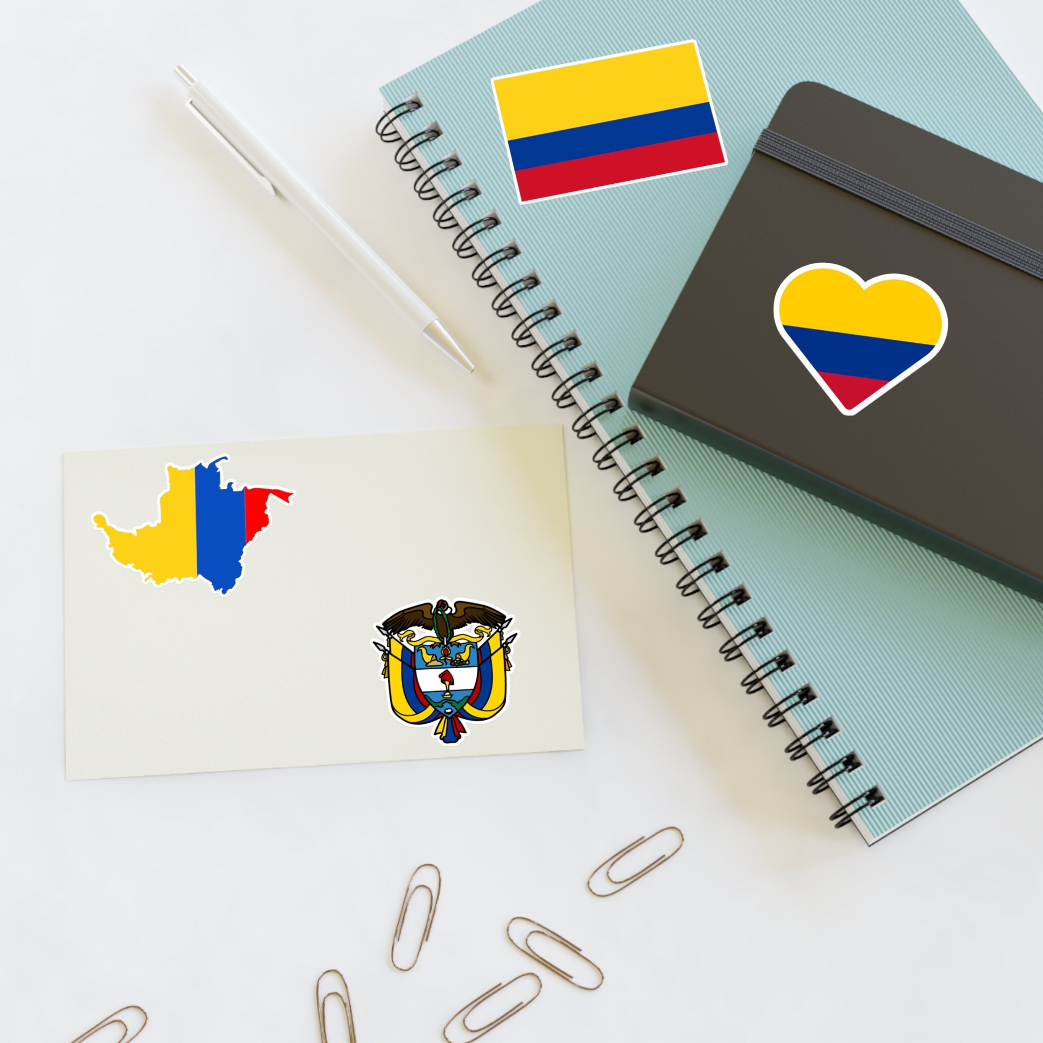 Colombian Flag Inspired Sticker Set of 4, Patriotic Vinyl Decals ...
