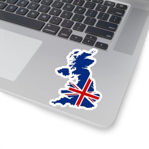 British Inspired United Kingdom Map Laptop Sticker, Travel Lover's Gift ...
