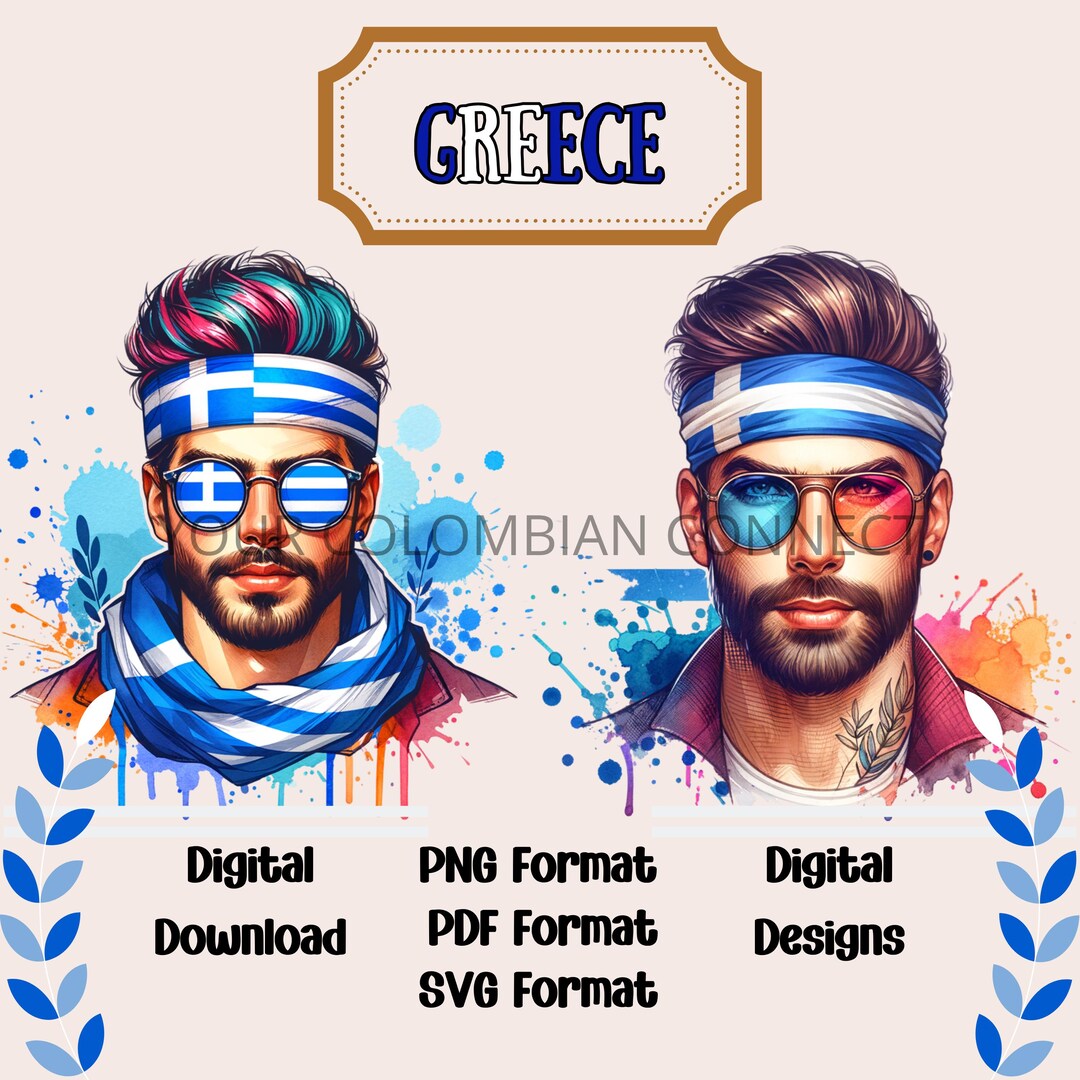 Digital Greece Men in SVG, PNG, PDF Format, Greece Pride, Digital ...