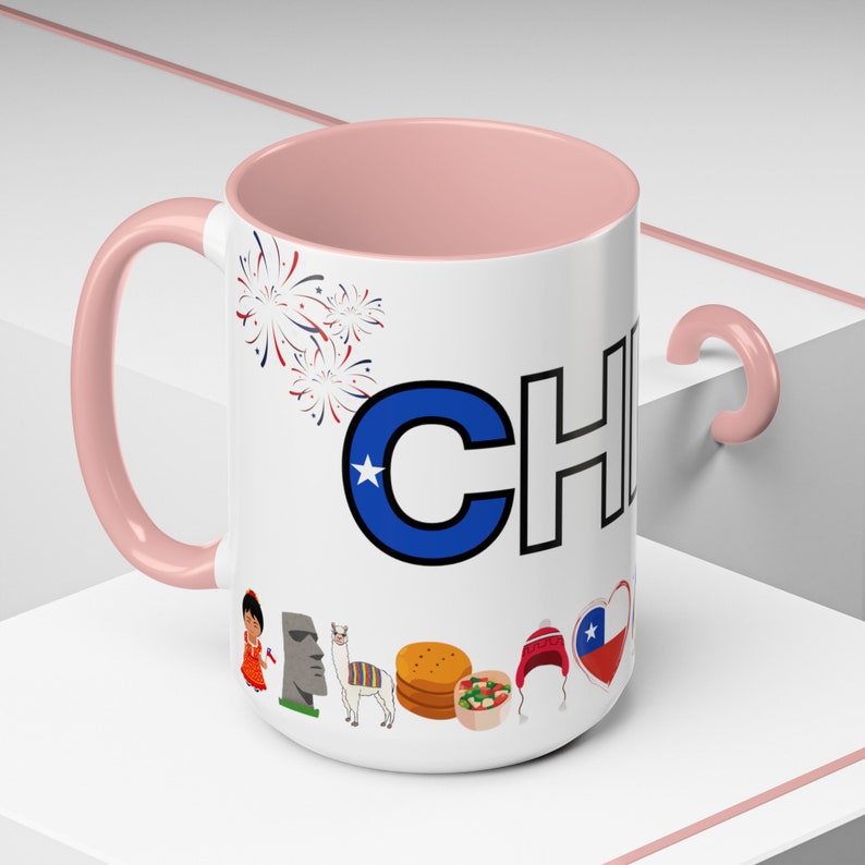 Charming Ceramic Mug Featuring Illustrations of Chilean Landmarks ...