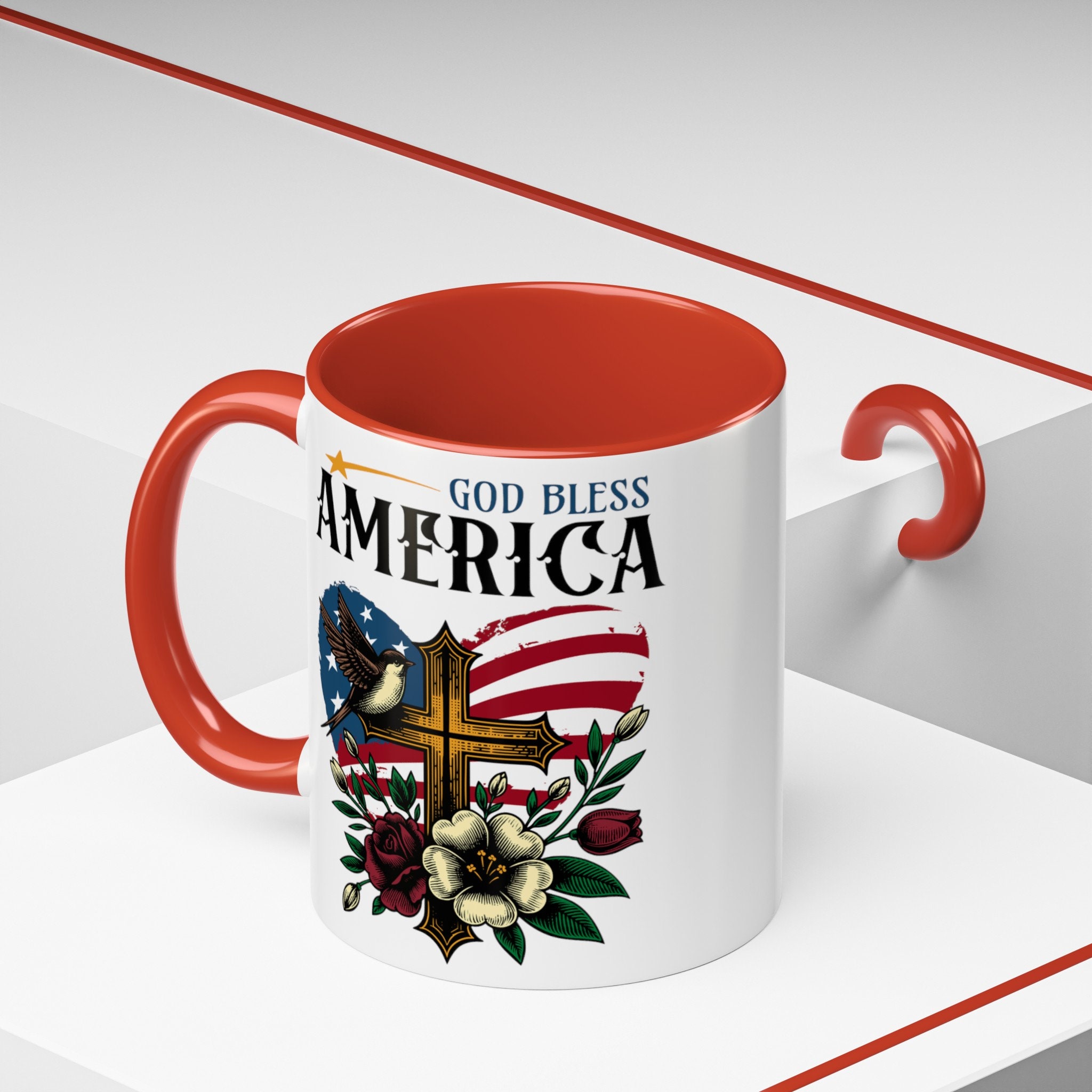 Memorial Day Coffee Mug, Patriotic Red White Blue, Gift for Veterans ...