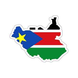 Sudan Del Sur Map Vinyl Sticker, Travel Inspired Decal, South Sudan Map ...