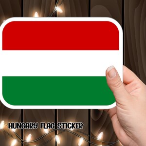 Hungary National Flag Sticker, European Country Souvenir Decal for Backpacks and Notebooks ...
