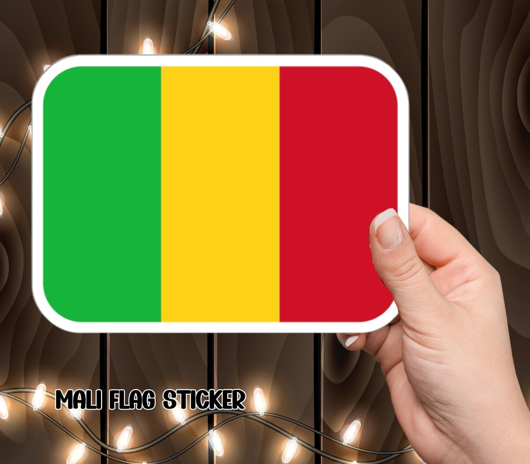 Mali Flag Sticker, Patriotic Decal, Mali Flag Vinyl Sticker, Adhesive ...