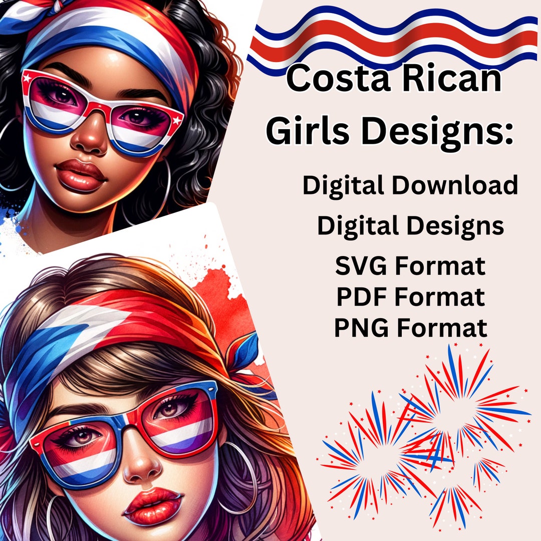 SVG, PNG, PDF Digital Images, Instant Download of Costa Rican Girls ...