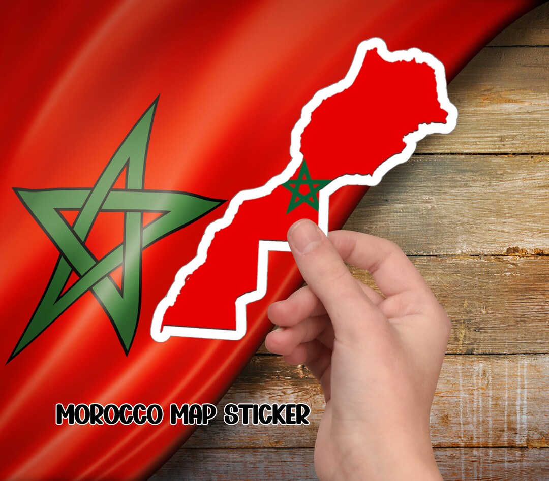 Morocco Map Sticker, Gift for Moroccans, Morocco Map, Moroccan Decor ...