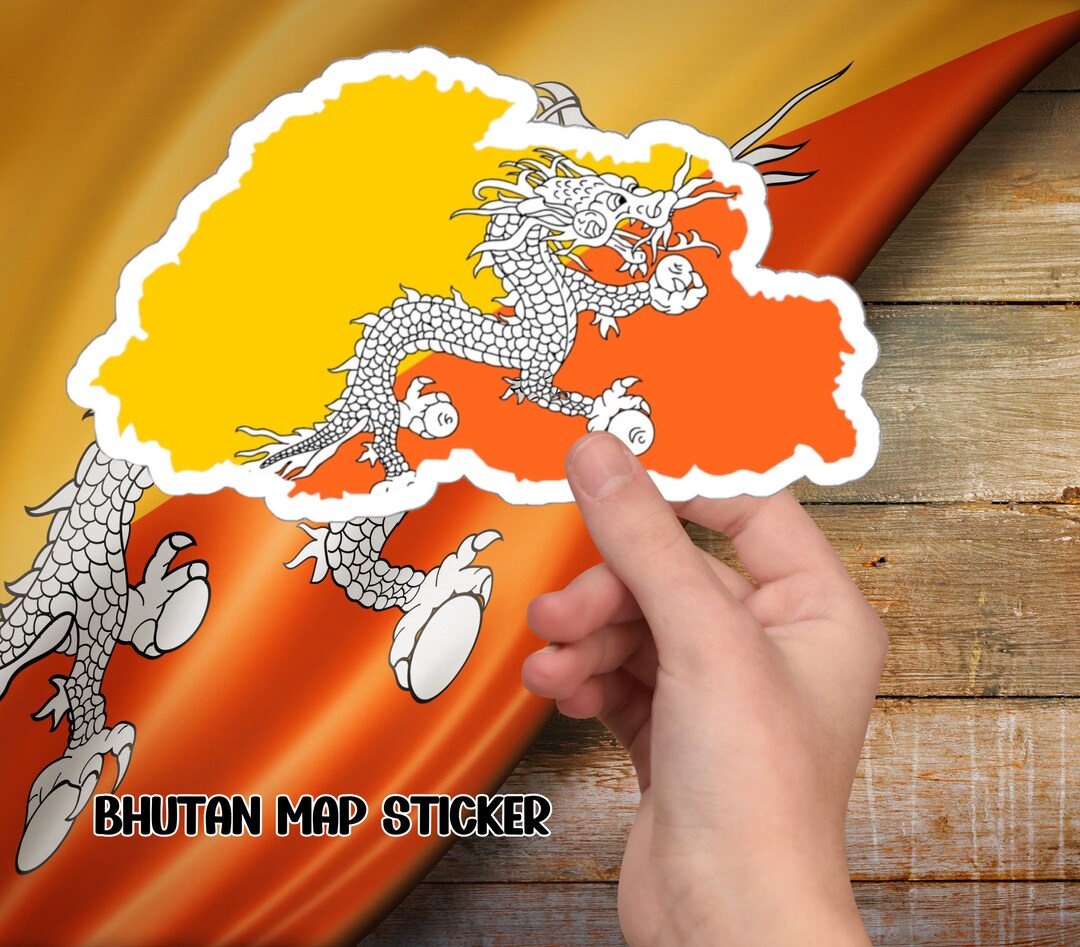 Bhutan Map Sticker: Colorful Travel Adventure Decal - Etsy