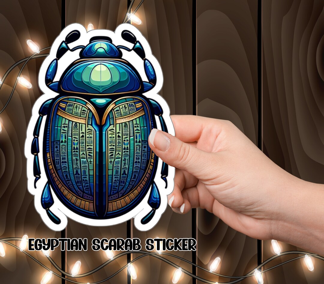 Egyptian Scarab Sticker: Glossy Vinyl Laptop Decal - Etsy