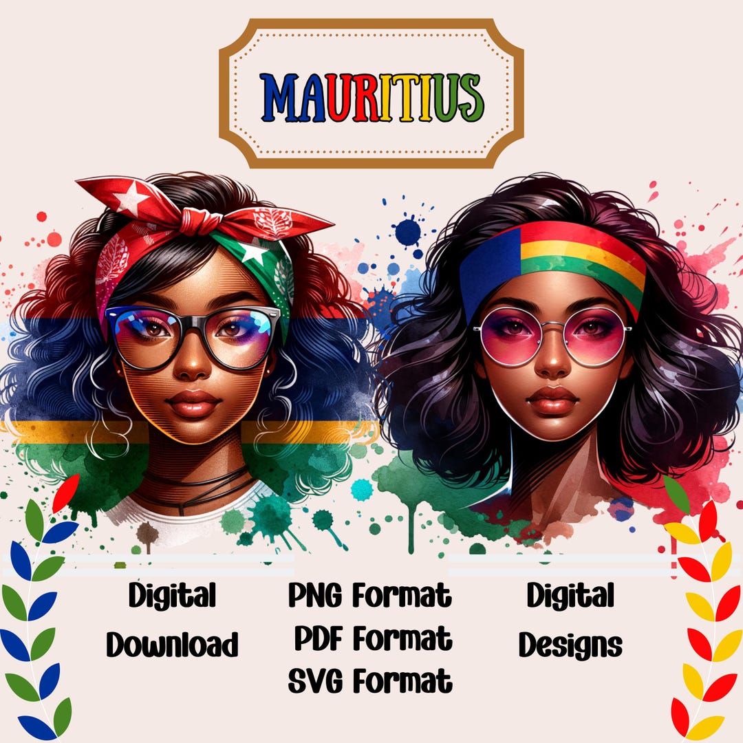 Instant Download Mauritius Girls SVG, PNG, PDF Digital Images ...