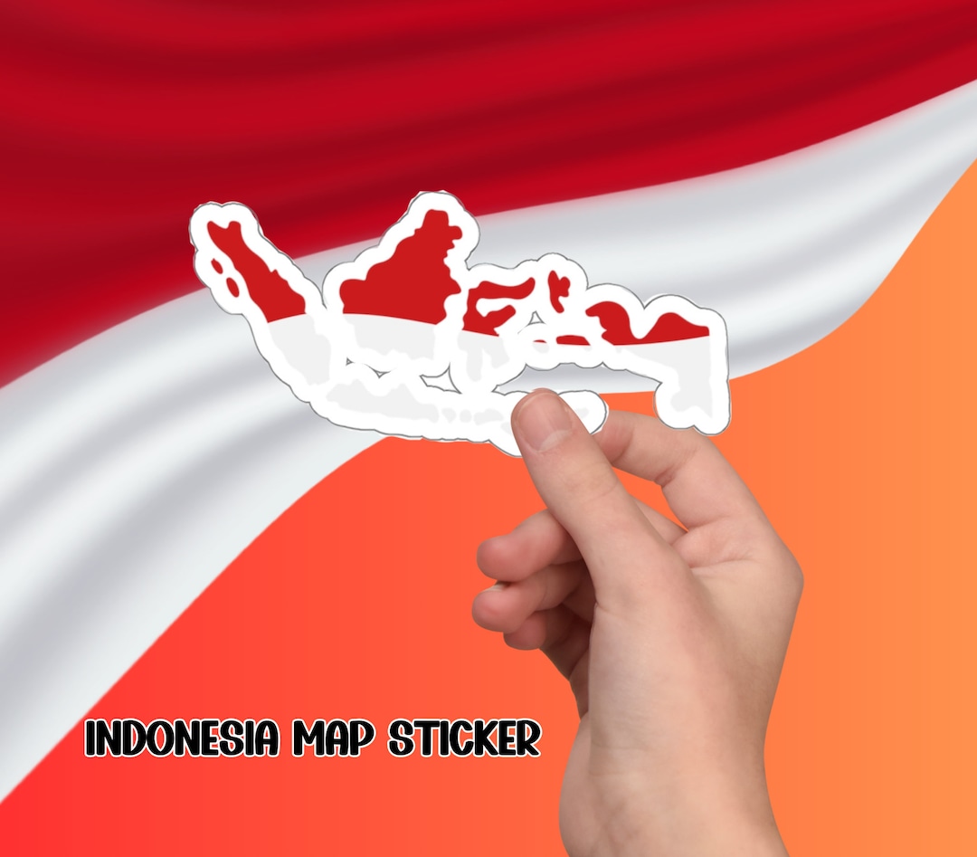 Indonesia Map Sticker, Gift for Indonesian, Indonesia Map, Indonesia ...