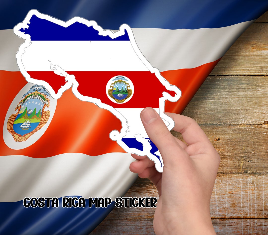 Costa Rica Map Sticker, Gifts for Ticos, Costa Rica Map, Costa Rican ...