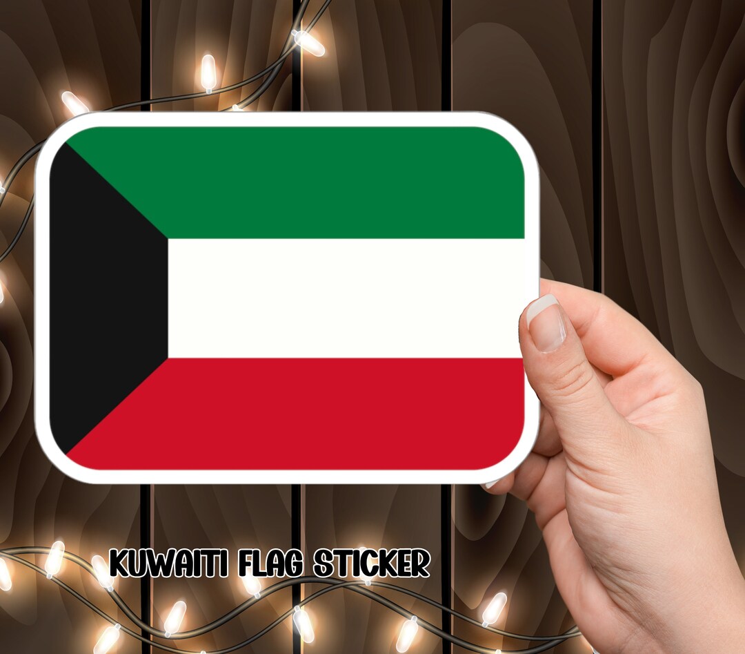 Kuwaiti Flag Emblem Sticker, Kuwait Flag Sticker for Patriot Pride ...