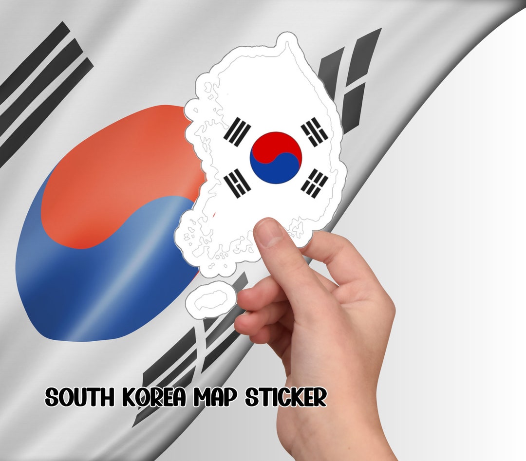 South Korea Map Sticker, Gift for Koreans, Korean Map, Korean Decor ...