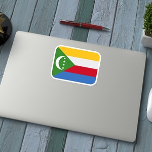 Colorful Comoros Flag Laptop Sticker, Island Souvenir Gift, Comoros ...